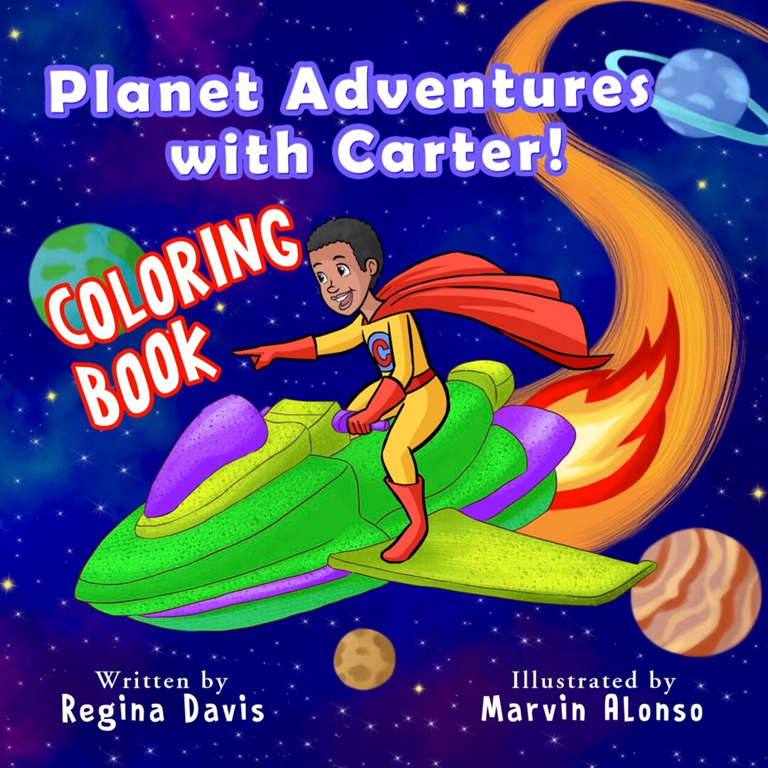Planet Adventures With Carter Coloring Book - Etsy