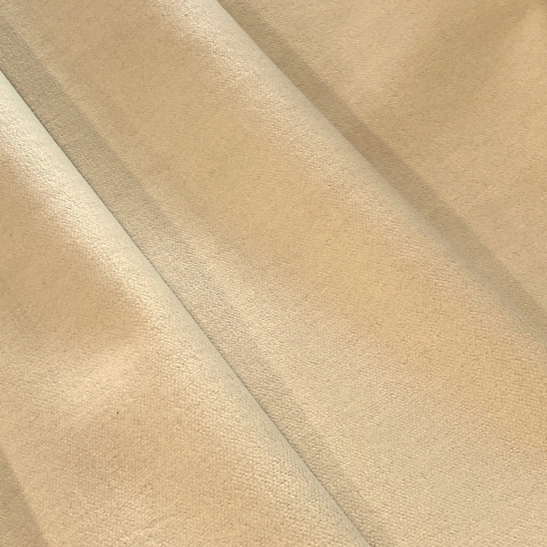 Crème Ivory #902 Solid Velvet Upholstery Fabric by the Yard, Thick ...