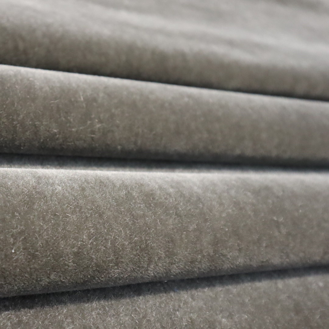 Luxurious Warm Gray Angora Mohair Velvet Upholstery Fabric by the Yard ...