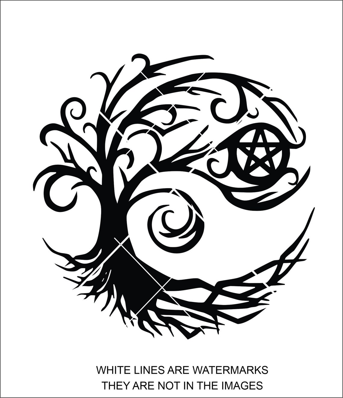 Pentacle Wiccan Tree svg Tree svg Faith Symbol Tree Scene | Etsy