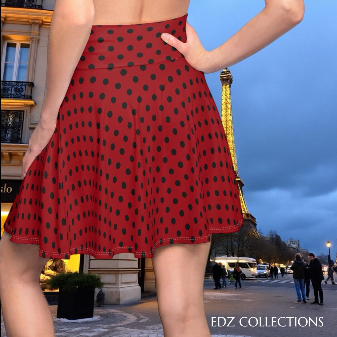 Red Polka Dot Skater Skirt: Retro Party Outfit - Etsy