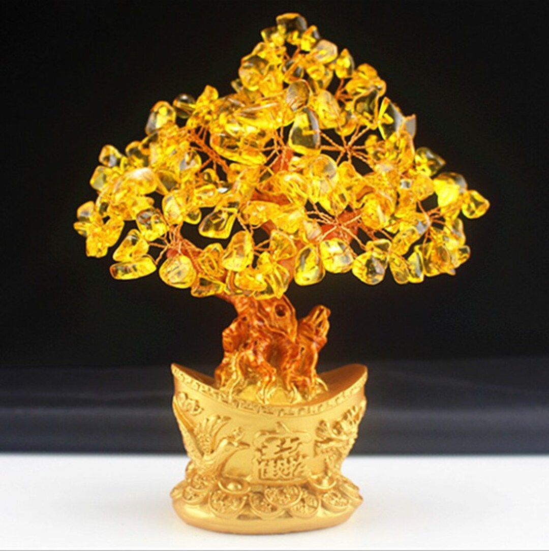 Feng Shui Money Tree Wealth Ornaments,money Tree, Natural Lucky Tree ...