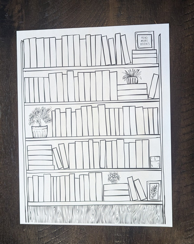 100 Books Reading Tracker Bookshelf With Plants, Cozy, Adult and Kid ...