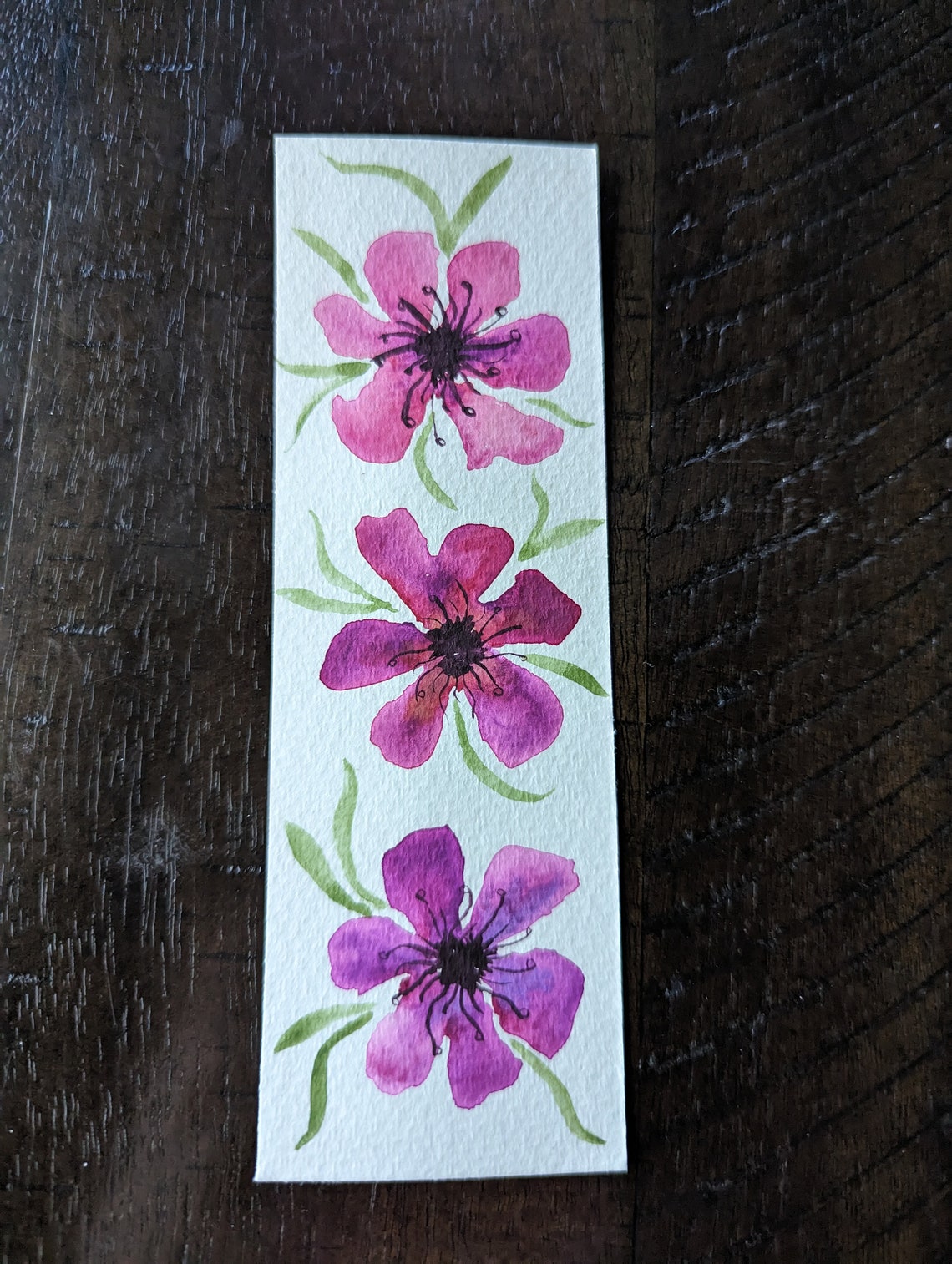 Set of 3 Floral Watercolor Bookmarks Original - Etsy