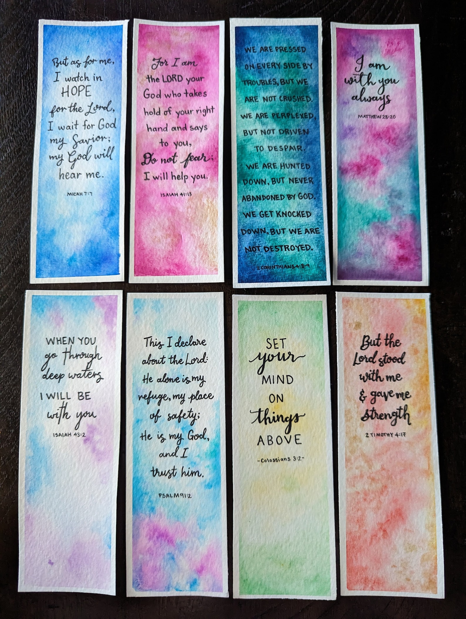 Bible Verse Watercolor Bookmarks Original - Etsy