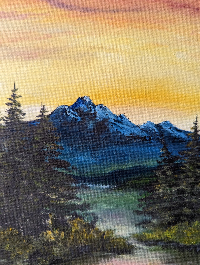 Colorful Mountain Sunset Painting - Etsy