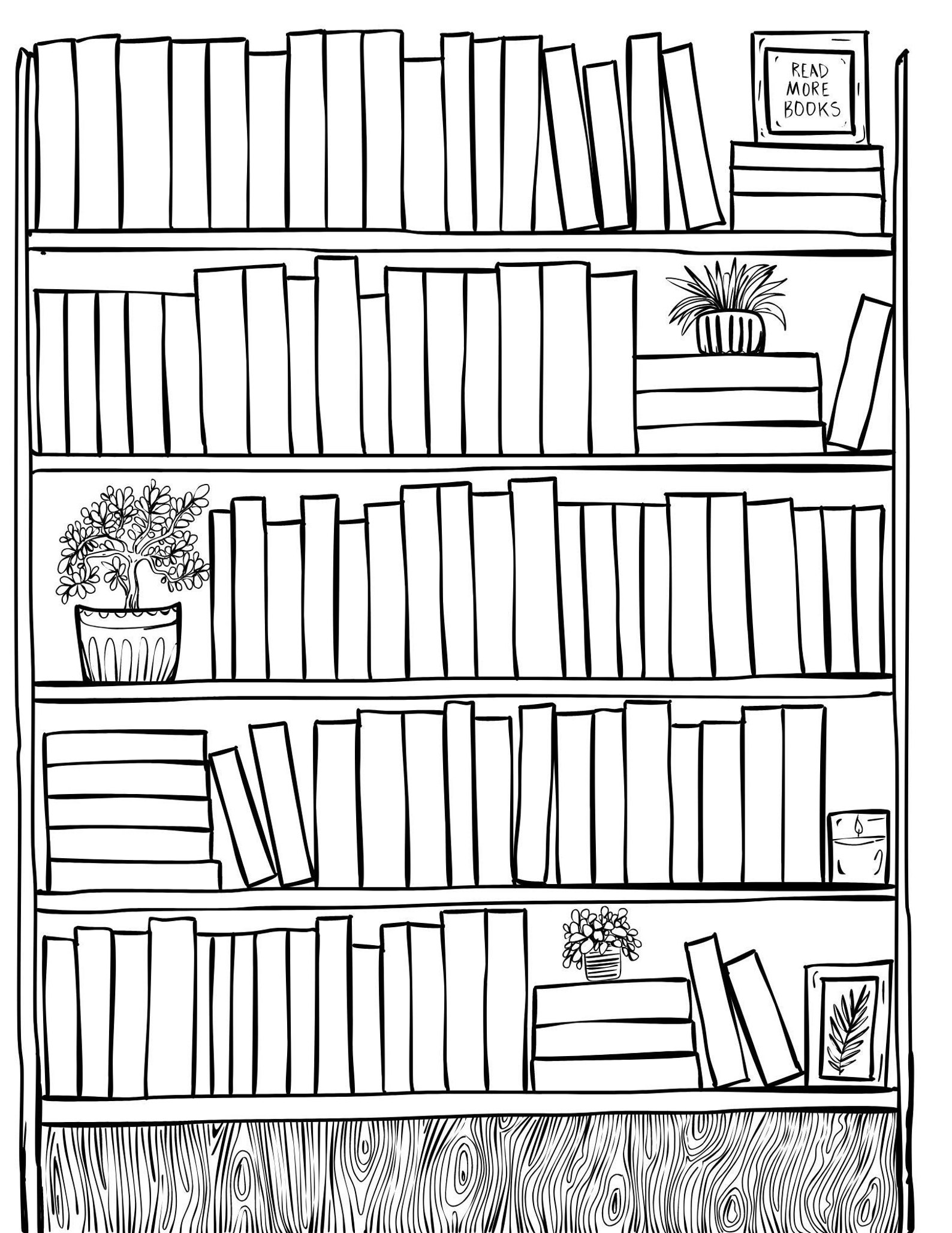 100 Books Reading Tracker Bookshelf With Plants, Cozy, Adult and Kid ...