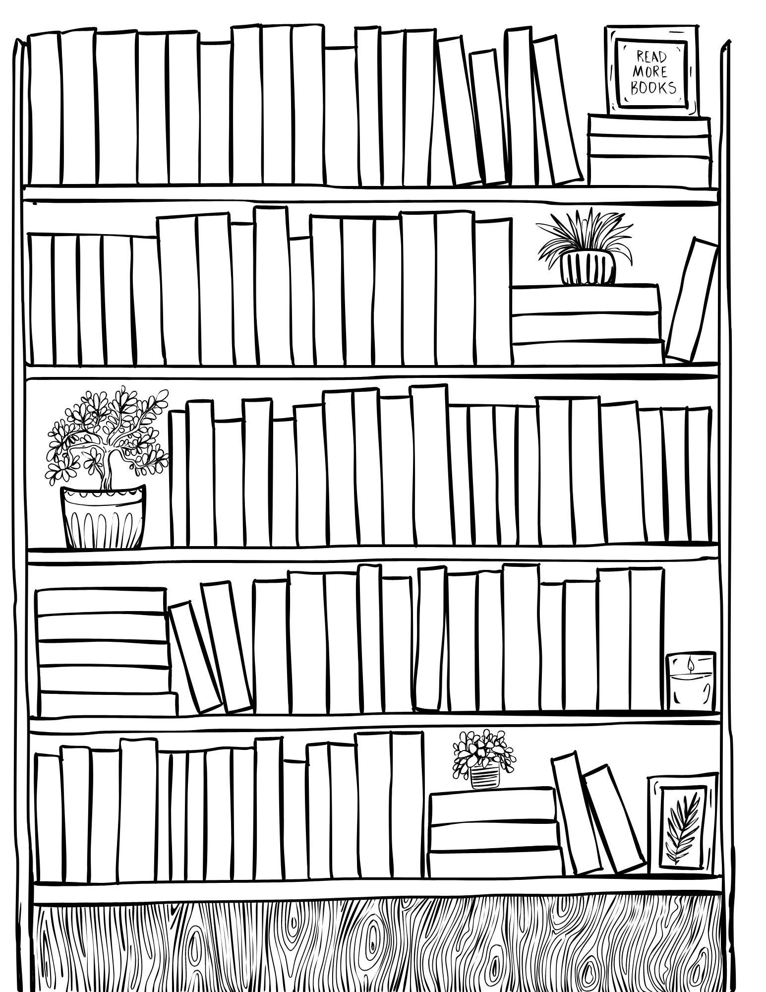 100 Books Reading Tracker Bookshelf With Plants, Cozy, Adult and Kid ...