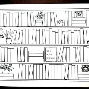 100 Books Reading Tracker Bookshelf Coloring Template (digital Download ...