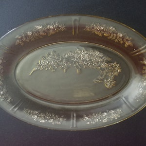 Amber Depression Glass Platter | Etsy