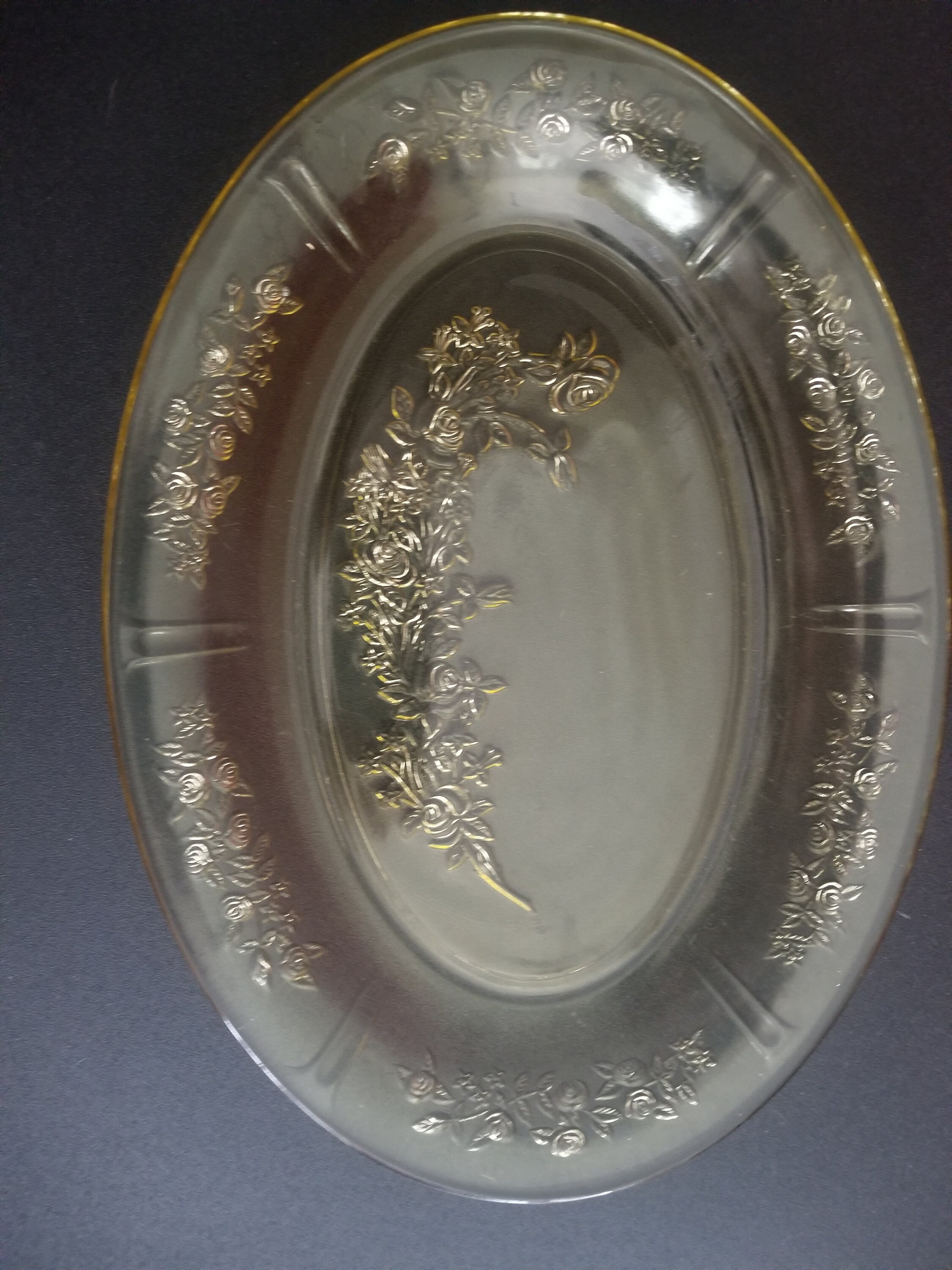 Amber Depression Glass Platter - Etsy