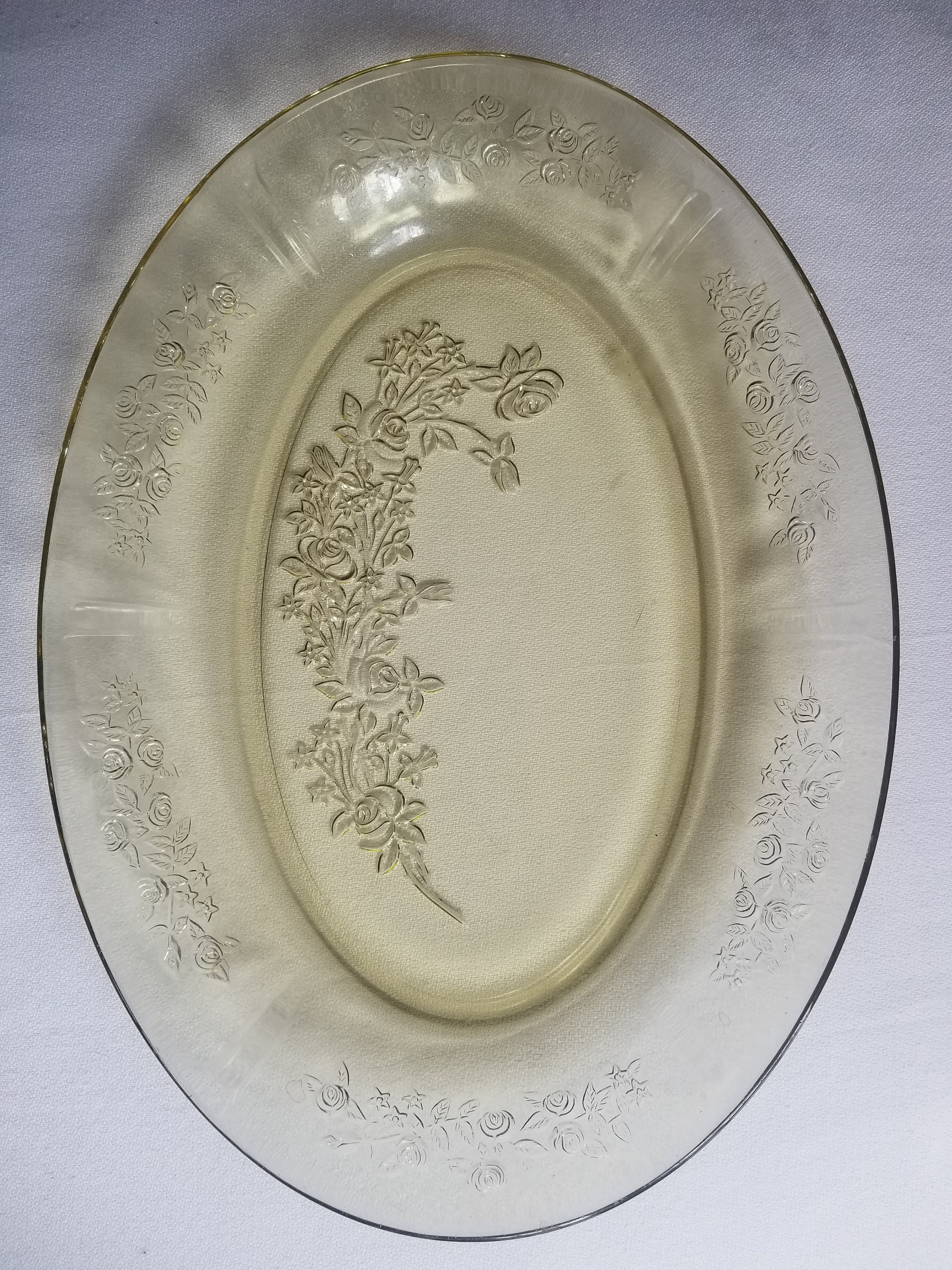 Amber Depression Glass Platter | Etsy