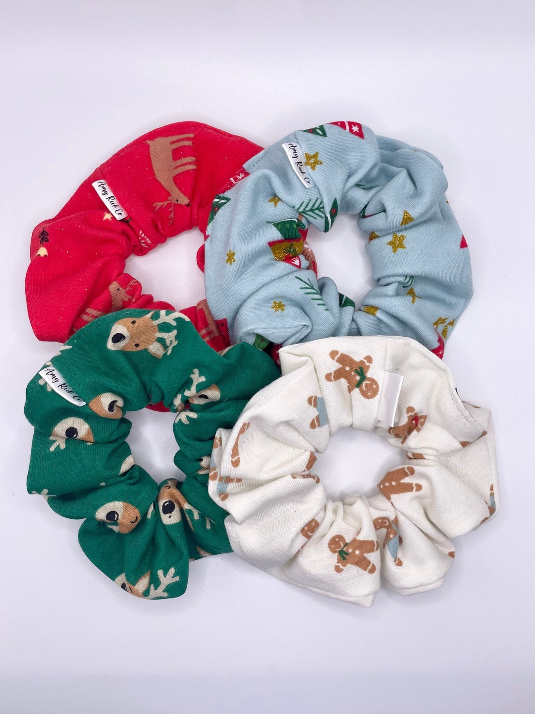 Christmas Holiday 4-pack Scrunchie Bundle, Holiday Scrunchie, Reindeer ...