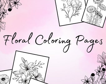 Positive Floral Coloring Pages for Adults Printable 20 Pages - Etsy