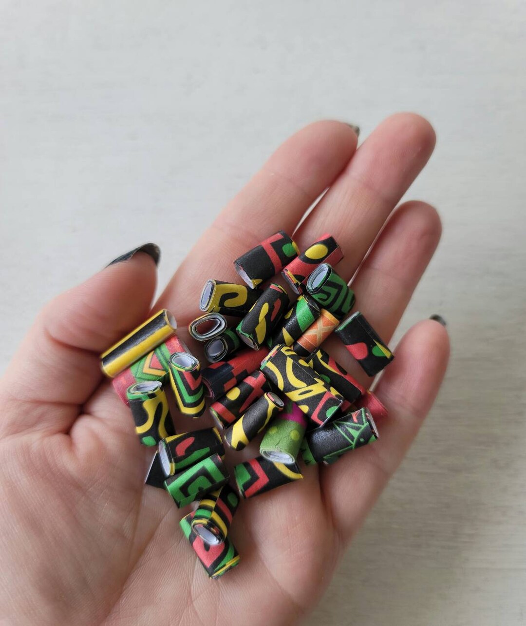 Paper Beads, Recycled Paper Beads, Flat Beads for Jewelry Making - Etsy