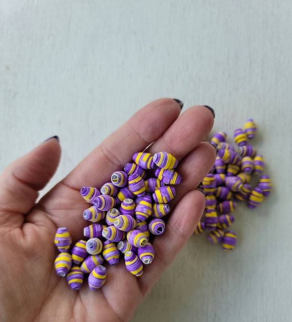 Paper beads recycled paper beads large hole beads | Etsy