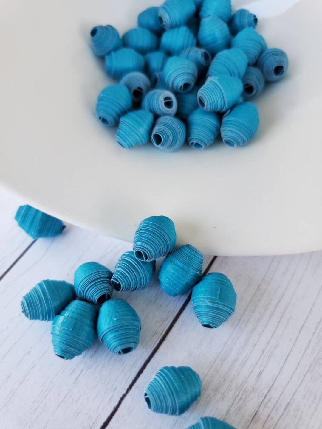 Paper Beads, Recycled Paper Beads, Blue Beads - Etsy