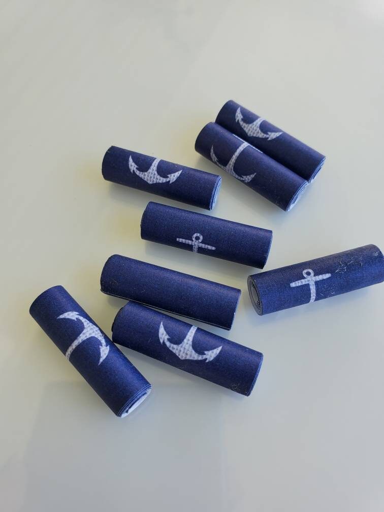 Paper Beads Nautical Tube Beads Large Hole Beads | Etsy