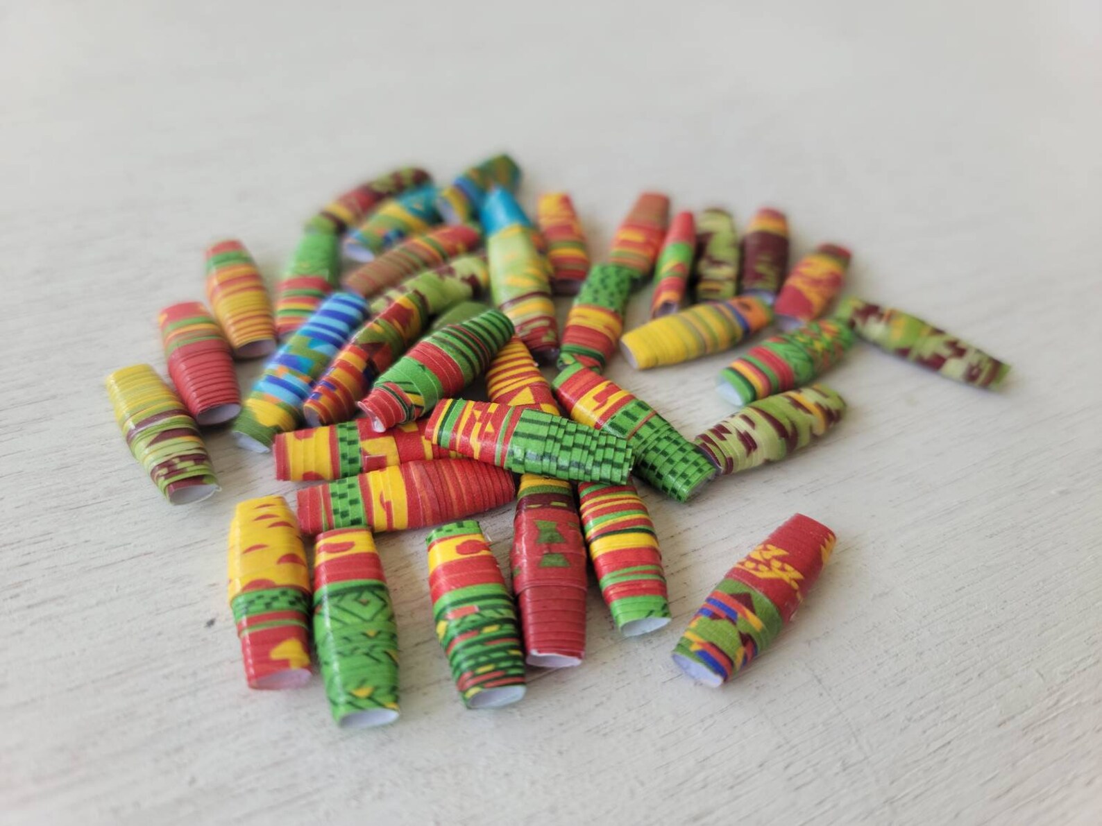 Colorful Paper Beads to Make Handmade Jewelry Recycled Paper - Etsy