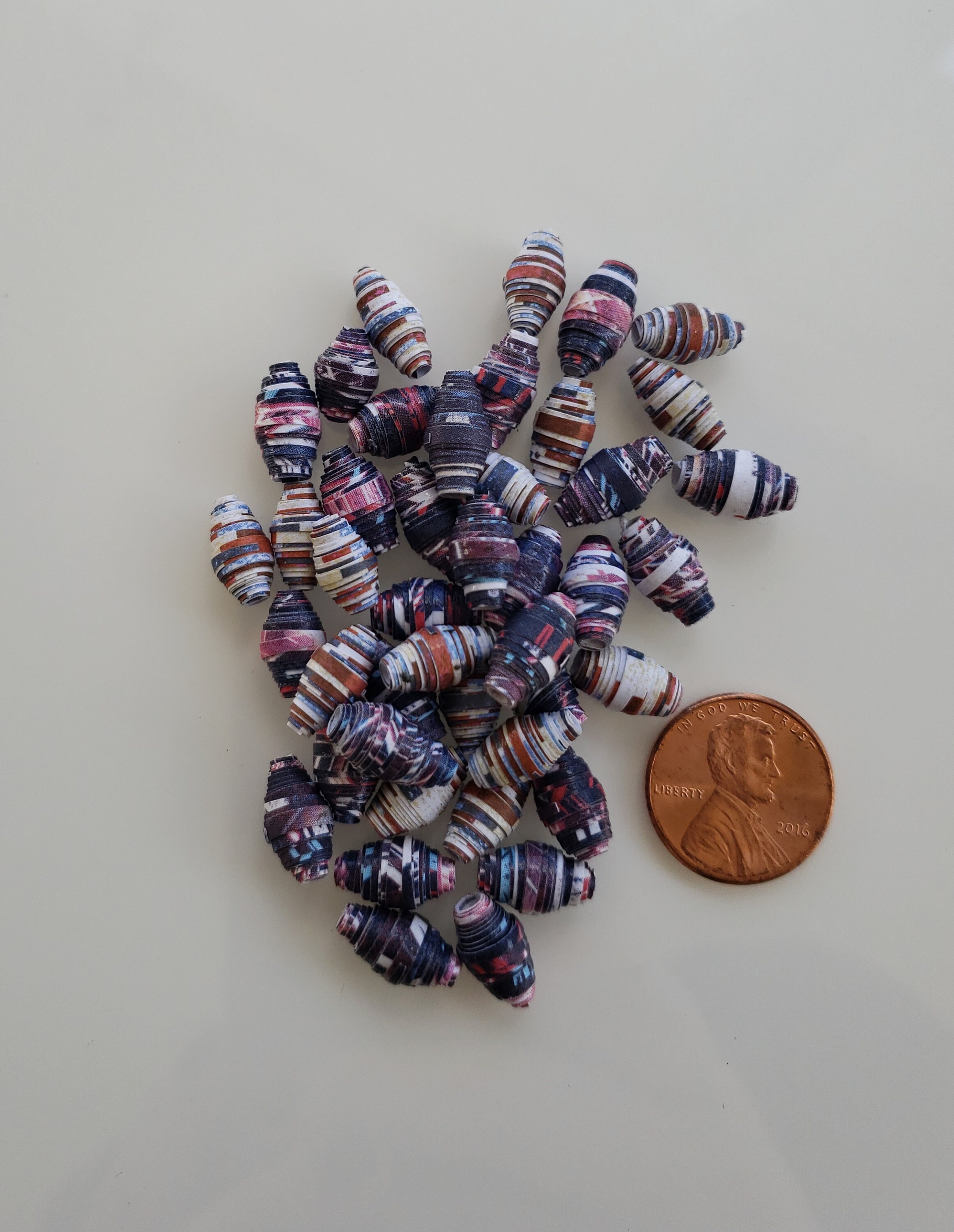Royal Blue Beads, Recycled Paper Beads, Patriotic - Etsy