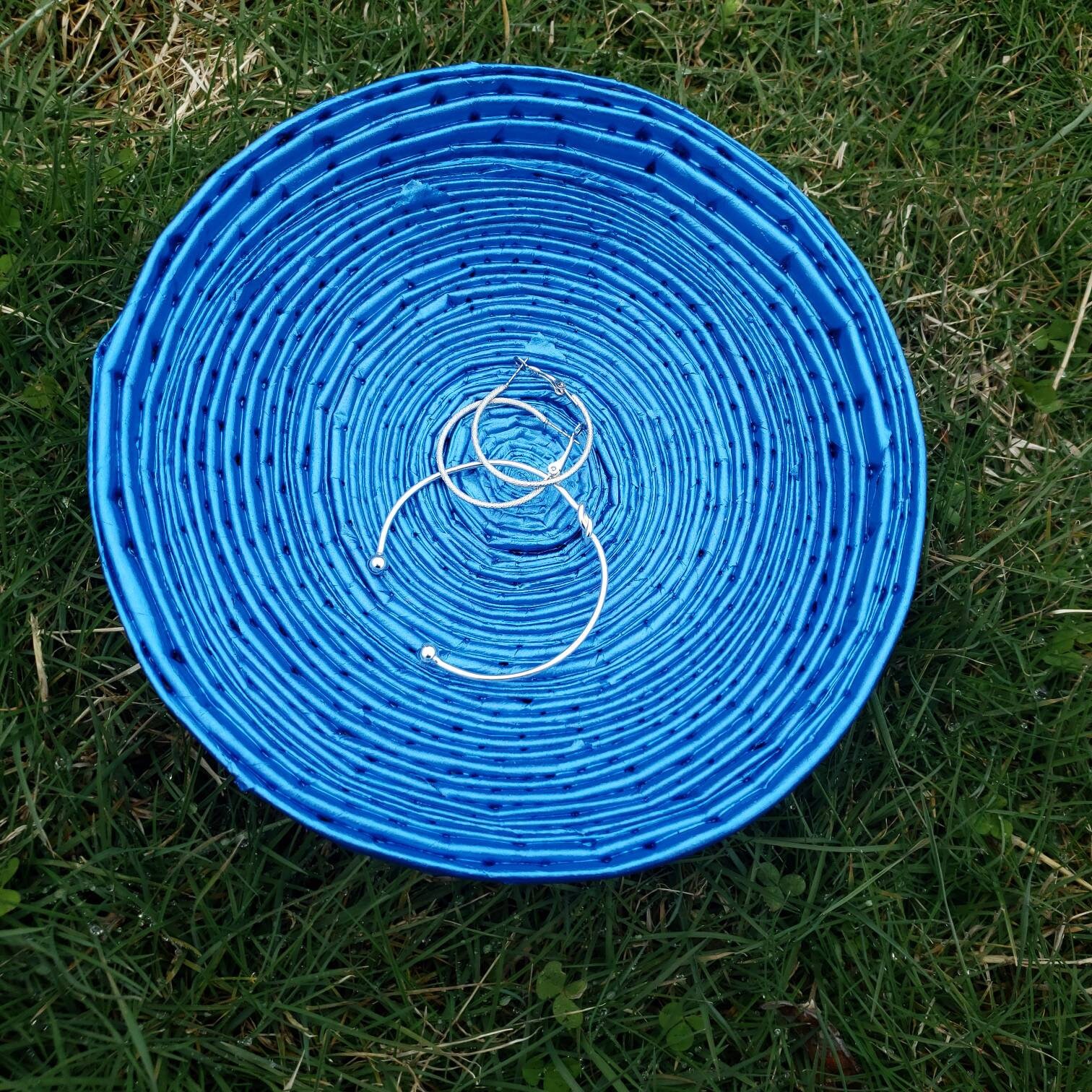 Decorative Bowl, Recycled Magazine Bowl, Blue Bowl - Etsy