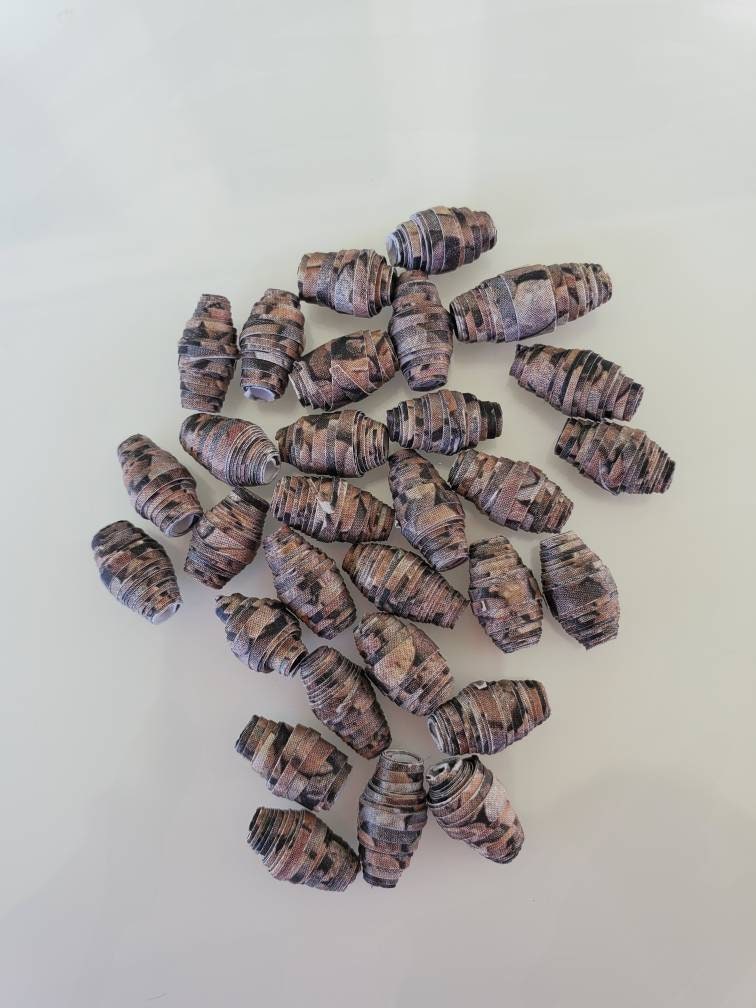 Paper beads recycled paper beads large hole bead | Etsy