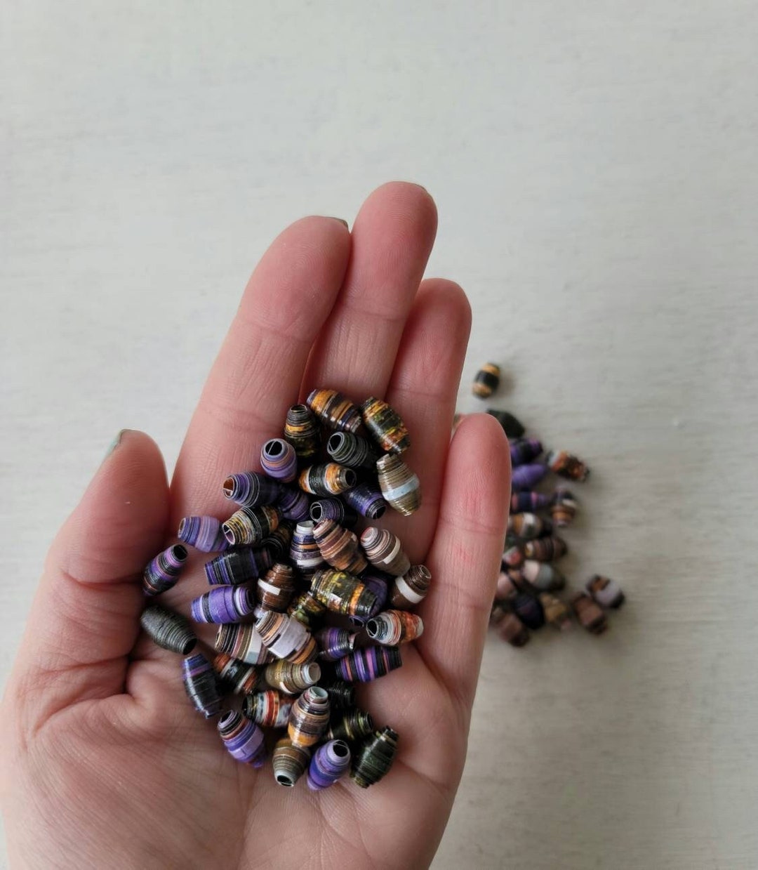 Assorted Paper Beads to Make Handmade Jewelry, Recycled Paper Beads ...