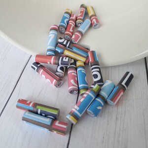Paper Beads, Recycled Paper Beads, Multicolored Tube Beads - Etsy