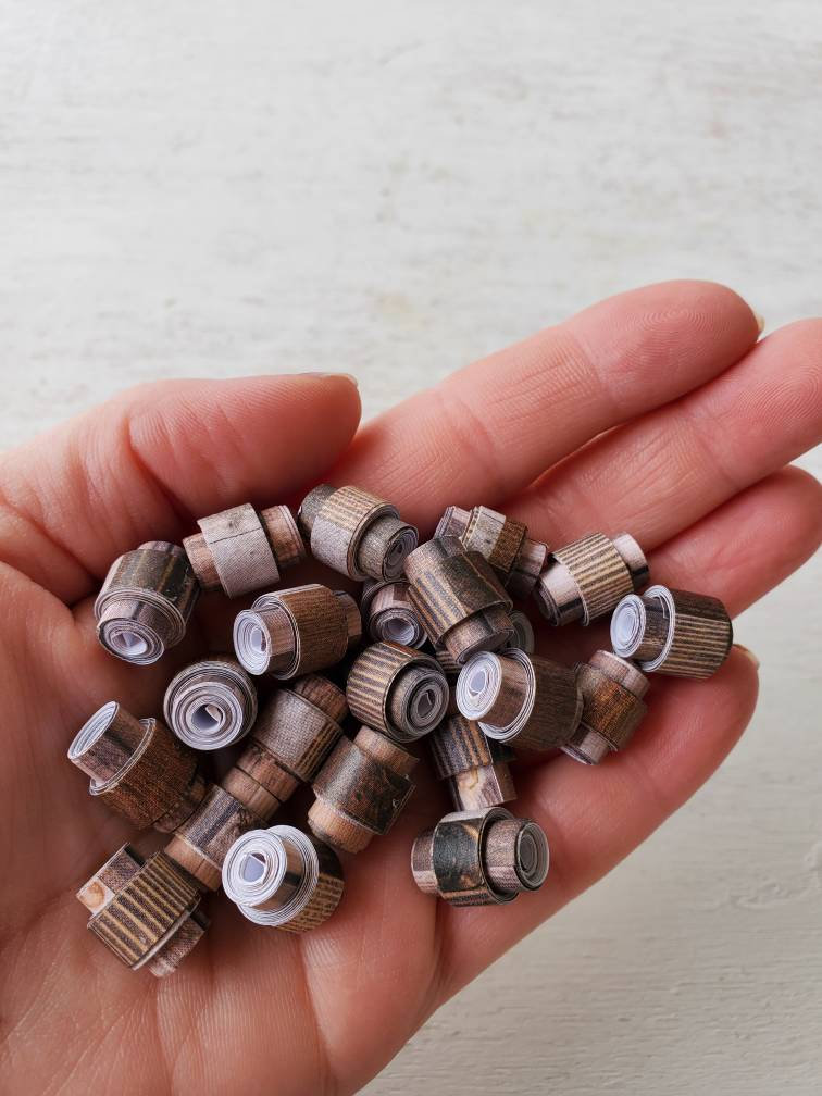 Paper beads recycled paper beads tube beads | Etsy