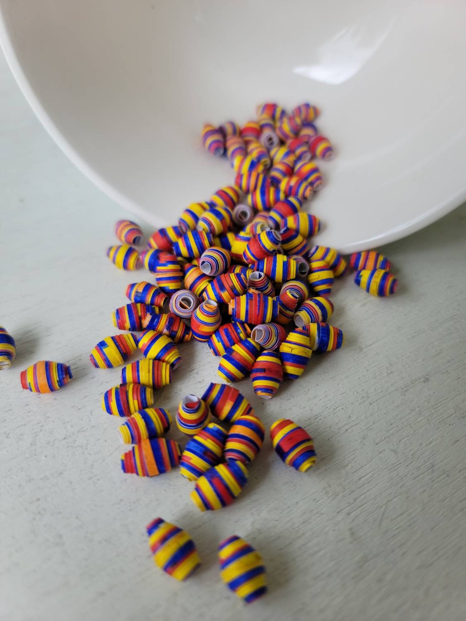 Perles de papier perles de papier recyclées grosses perles | Etsy