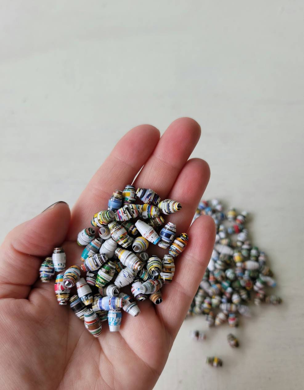 Paper Beads, Assorted Beads, Large Hole Bead - Etsy
