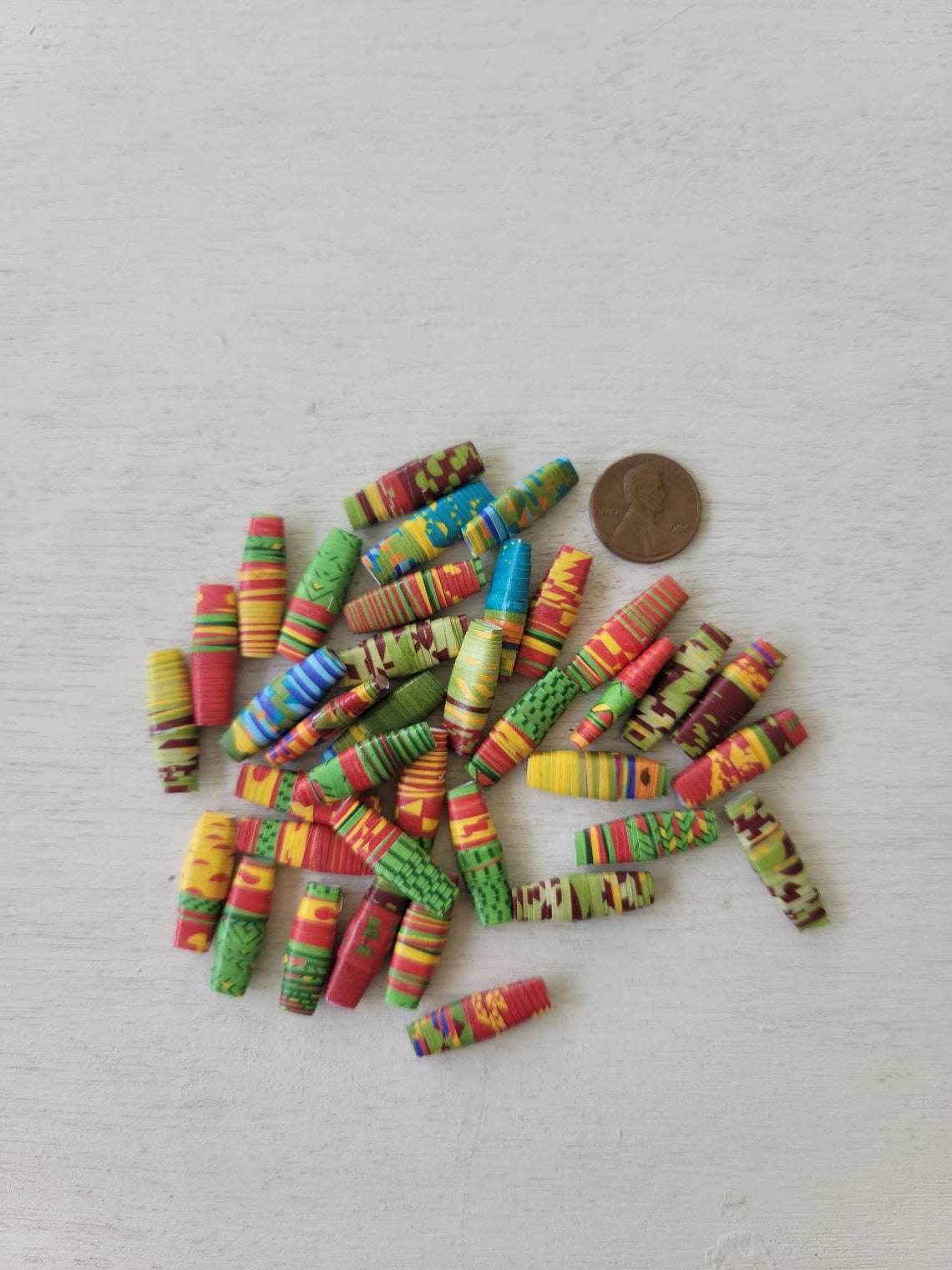 Colorful Paper Beads to Make Handmade Jewelry Recycled Paper - Etsy