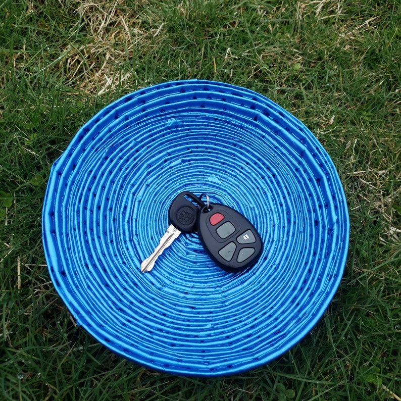 Decorative Bowl, Recycled Magazine Bowl, Blue Bowl - Etsy