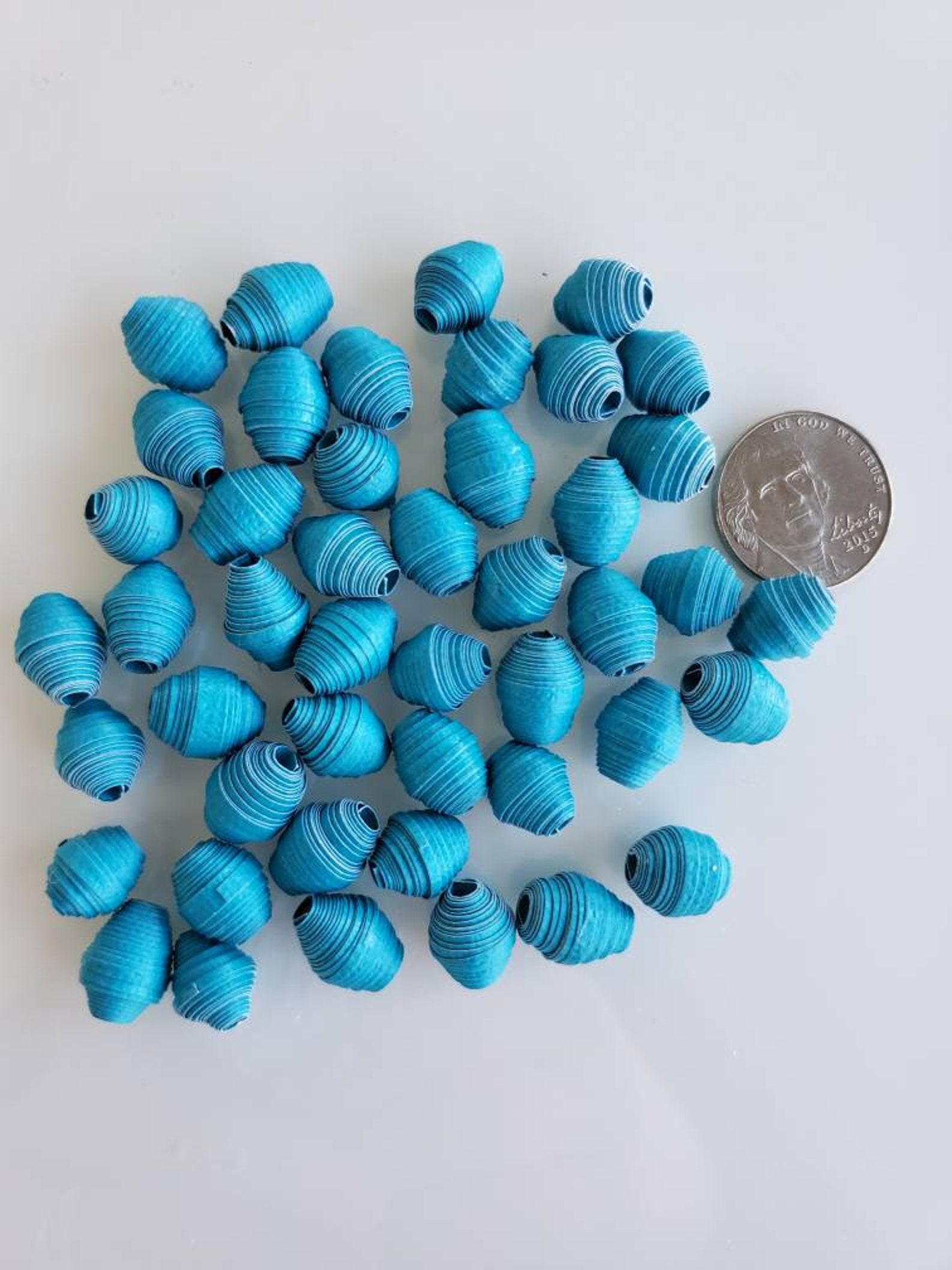 Paper Beads, Recycled Paper Beads, Blue Beads - Etsy