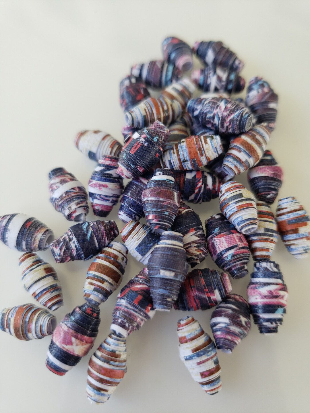 Royal Blue Beads, Recycled Paper Beads, Patriotic - Etsy