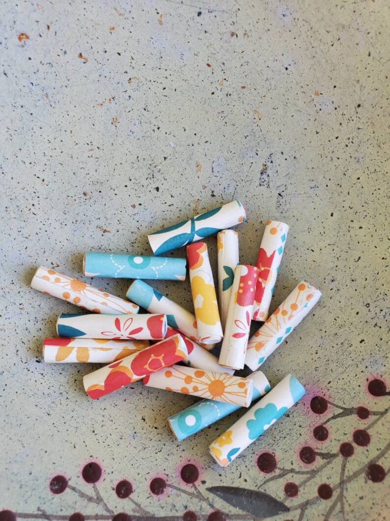 Paper beads recycled paper beads tube beads | Etsy