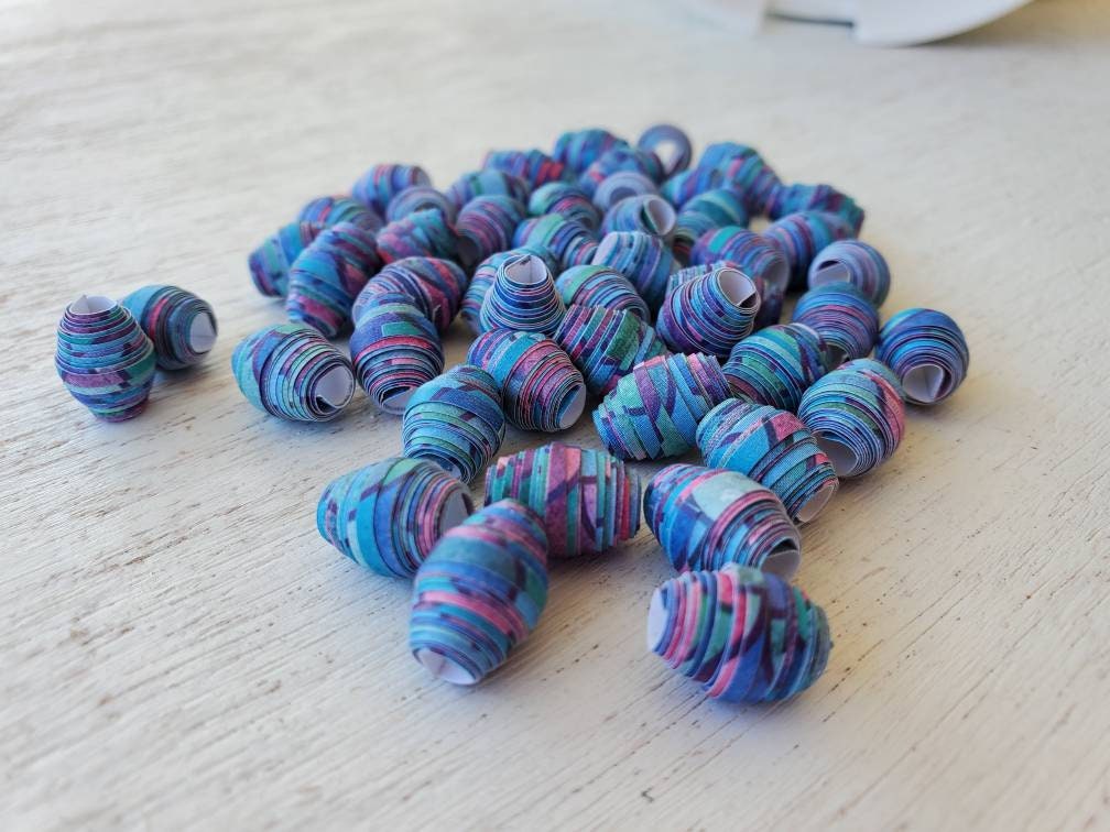 Paper Beads, Recycled Paper Beads, Blue Beads - Etsy