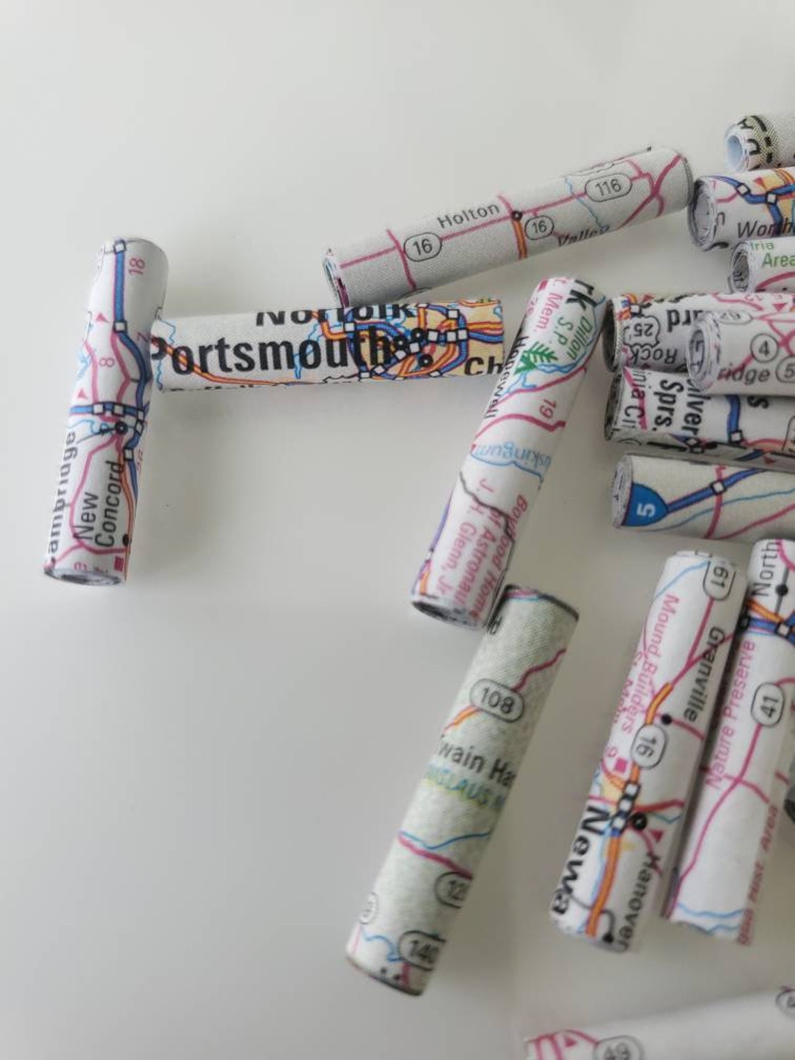 Paper Beads Recycled Paper Beads Tube Beads Made From Map | Etsy