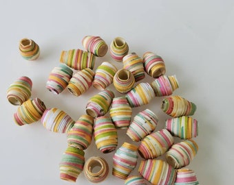 Paper Beads Recycled Paper Beads Flat Beads - Etsy