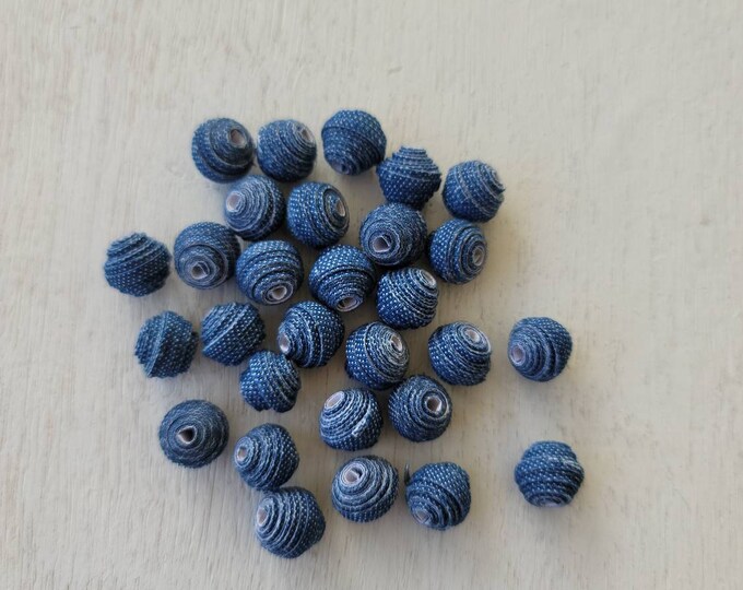 Blue Paper Beads to Make Handmade Jewelry, Recycled Paper Beads, Diy ...