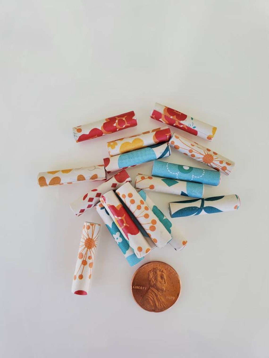 Paper beads recycled paper beads tube beads | Etsy