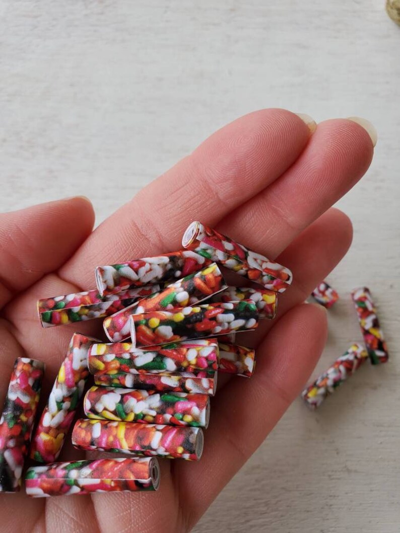 Paper Beads Recycled Paper Beads Tube Beads | Etsy