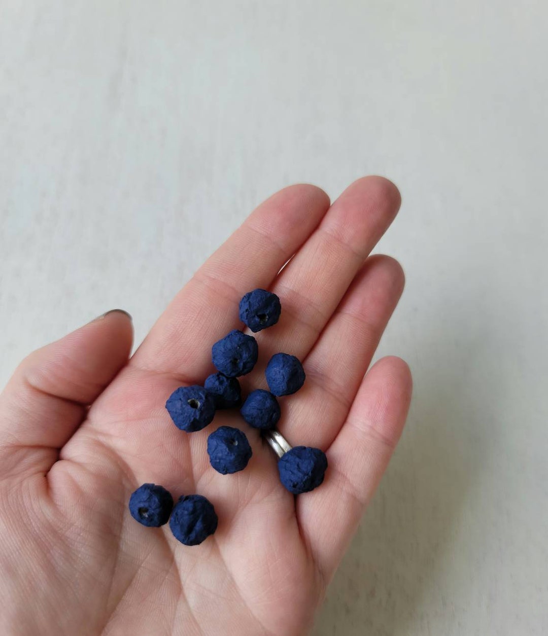 Paper Beads to Make Handmade Jewelry, Blue Recycled Paper Beads - Etsy