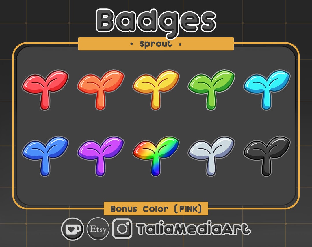 Sprout Twitch Badges Set | Plant Theme | Instant Download | Streamer ...