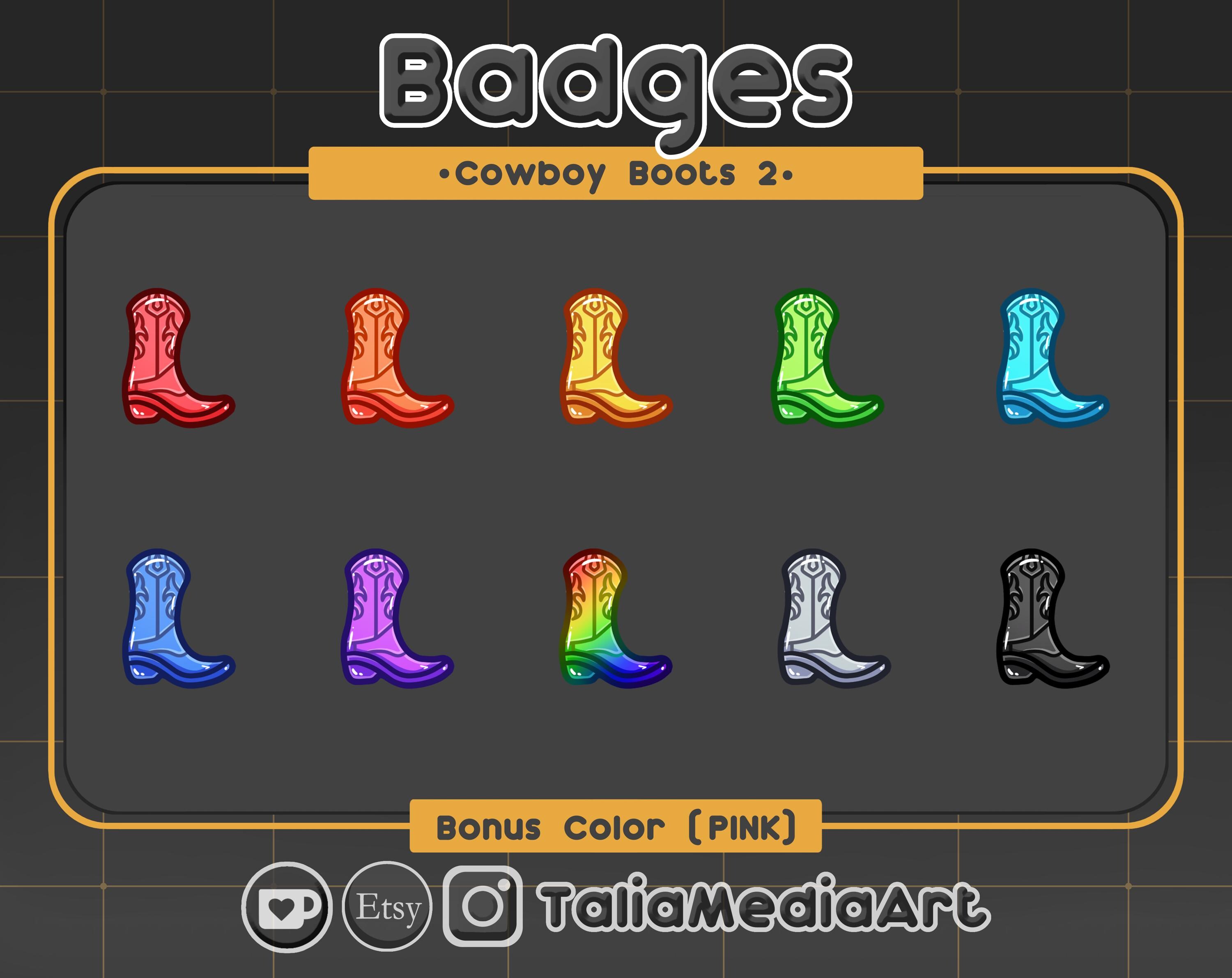 Cowboy Boots Twitch Badges Set | Country Theme | Instant Download ...