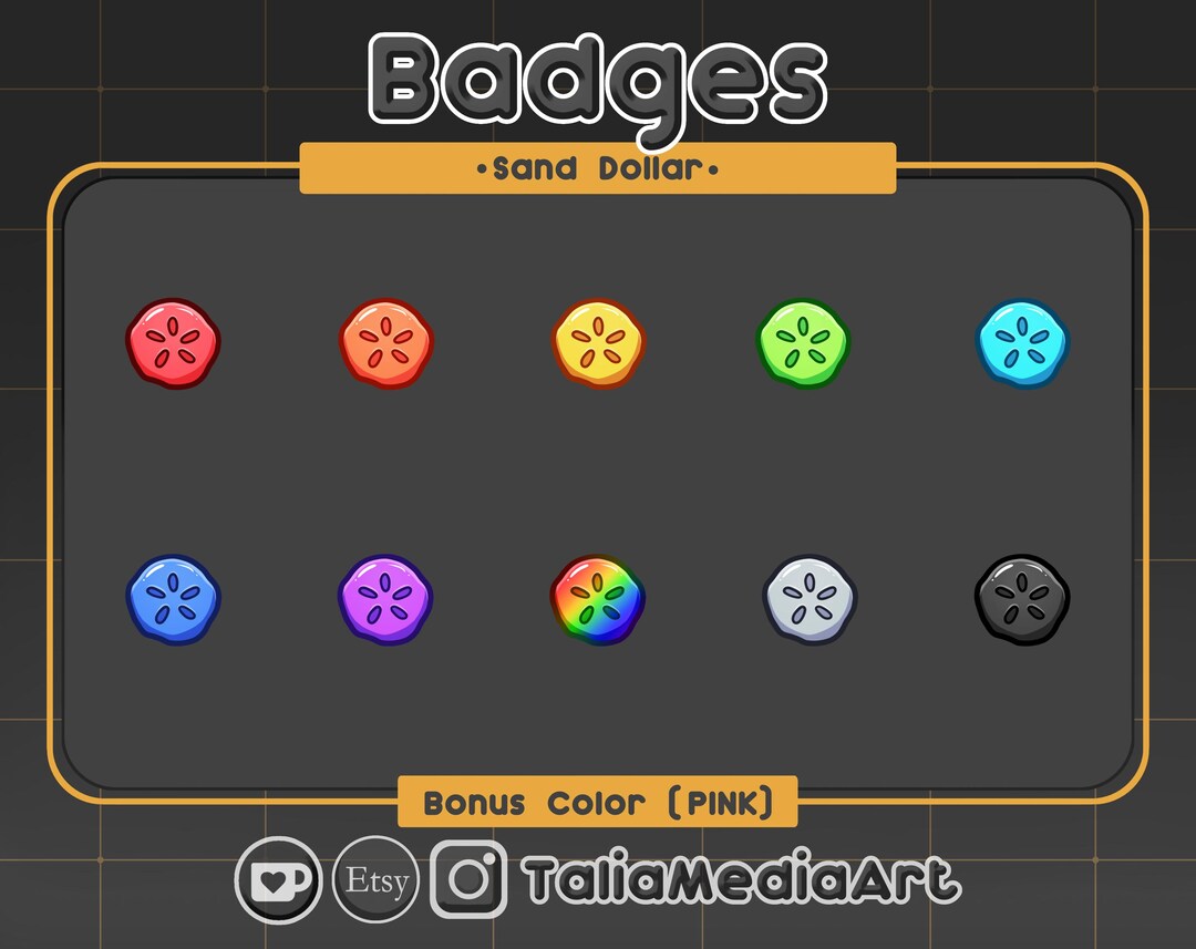 Sand Dollar Twitch Badges Set | Ocean Theme | Instant Download ...