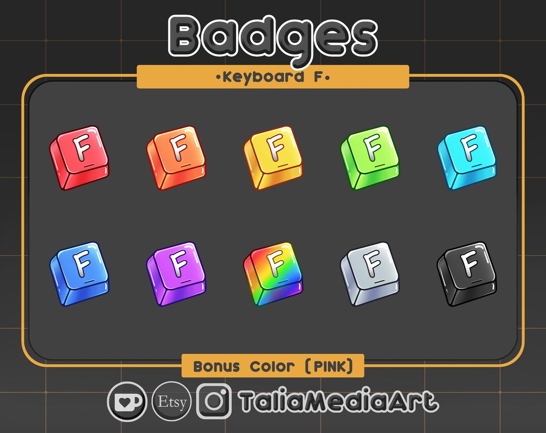 Keyboard Twitch Badges | PC Streamer Set (instant Download) - Etsy