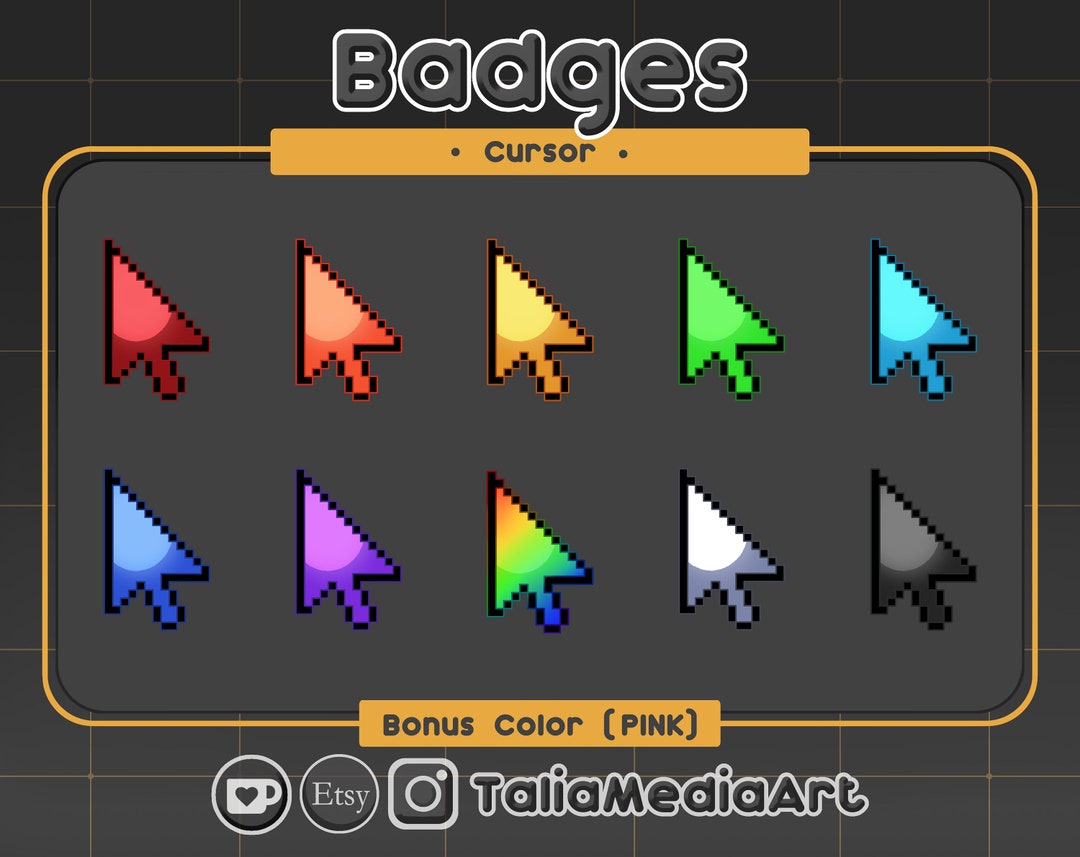 Cursor Twitch Badges Set | PC Theme | Instant Download | Streamer ...
