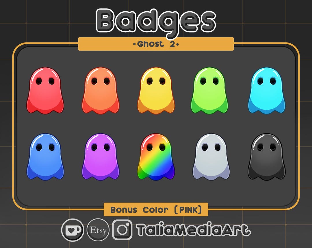 Ghost Twitch Badges Set | Halloween Theme | Instant Download | Streamer ...