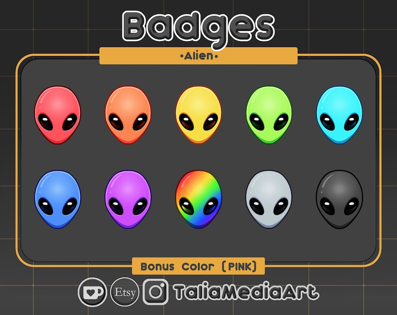 Alien Space Twitch Badges Emotes PNG Badge PNG Custom Drawings Art ...